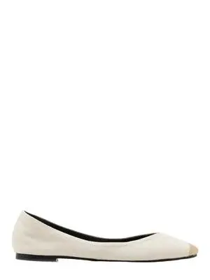 Jacquemus The Ovalo Leather Ballet Flats - White