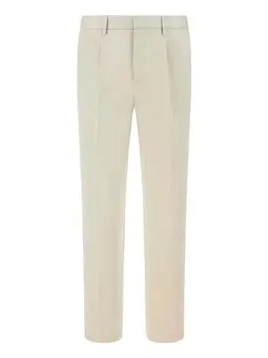 Boggi Milano Tailored Dart-detail Trousers - Neutrals