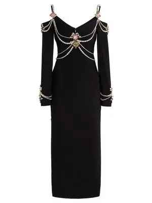 Zuhair Murad Embroidered Off-shoulder Midi Dress - Multi
