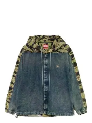 DIESEL Camouflage-panel Denim Jacket - Blue
