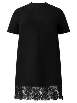 Roberto Cavalli Lace-hem Mini Dress - Black