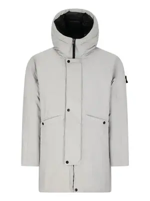 Stone Island Hooded Parka Coat - Grey
