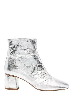FORTE_FORTE 60mm Metallic Leather Boots - Silver