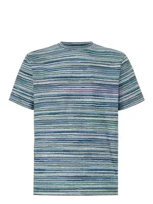 Missoni Flame-zigzag Pattern Crew-neck T-shirt - Blue