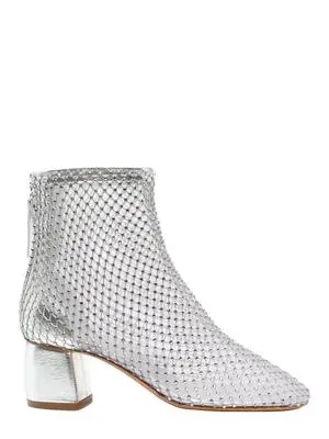 FORTE_FORTE 60mm Embellished Mesh Boots - Grey