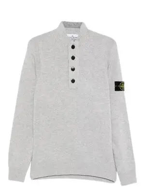 Stone Island Button-fastening Patch-pocket Sweater - Grey