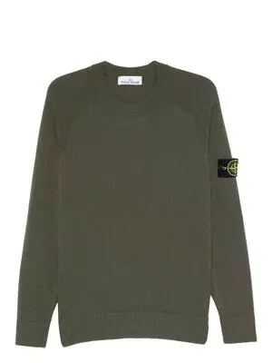 Stone Island Raglan-sleeves Wool Sweater - Green