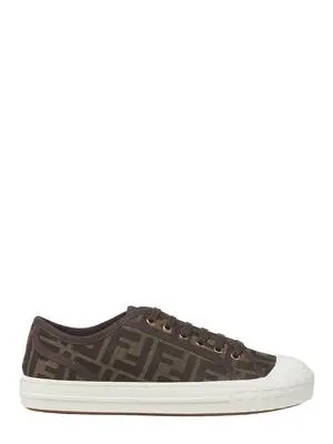 Fendi Domino Low Top Sneakers - Brown