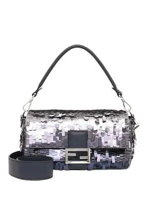 Fendi Metallic Sequined Baguette - Blue