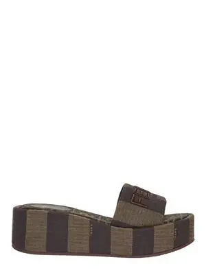 Fendi Sunshine Platform Slides - Brown