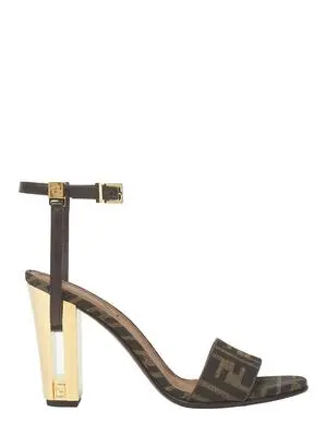 Fendi Delfina Ff Jacquard Sandals - Brown