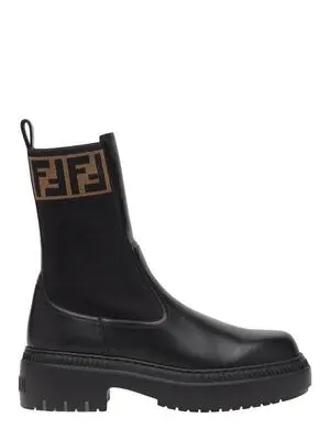 Fendi Domino Biker Boots - Black
