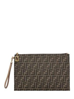 Fendi Flat Baguette Large Pouch - Brown