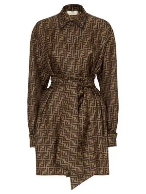 FENDI FF Motif Twill Shirtdress