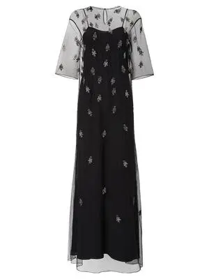 Fendi Long Tulle Dress - Black