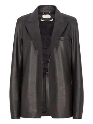 Fendi Hammered Leather Jacket - Black