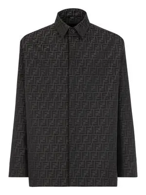 Fendi Jacquard Ff Motif Canvas Blouson - Black