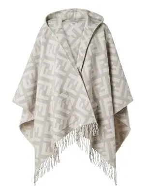 Fendi Ff Cashmere Poncho - Grey
