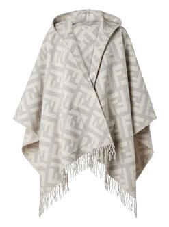 Fendi FF Cashmere Poncho Grey