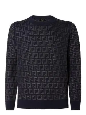 Fendi Regular-fit Wool Pullover - Blue