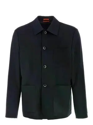 Barena Venezia Button-cuffed Wool Overshirt - Blue