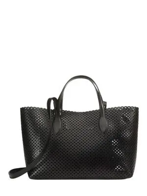 SERGIO ROSSI Mini Mermaid Perforated Tote Bag - Black