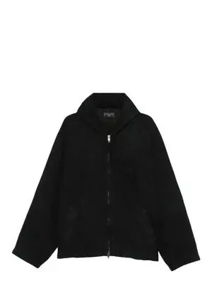 Balenciaga Hooded Zip-up Jacket - Black