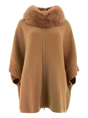 GIOVI Fur-collar Coat - Brown