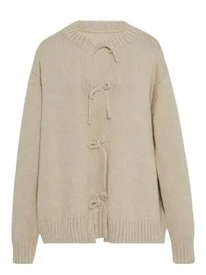 Rosetta Getty Tie-front Cardigan - Brown / Neutral