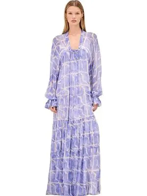 Alexis Mykael Tiered Maxi Dress Blue
