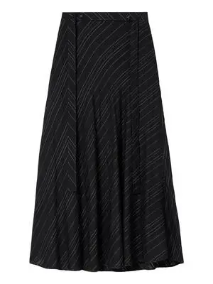 Proenza Schouler White Label Kaia Striped Voile Midi Skirt - Black