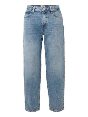FRAME The Candle Cropped Mid-rise Straight-leg Jeans - Blue