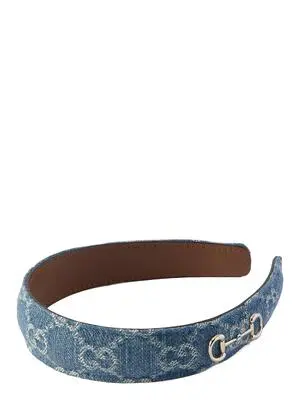 Gucci Horsebit Denim Jacquard Headband - Blue