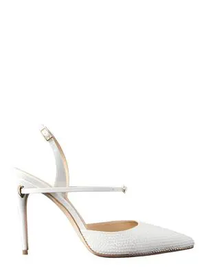 Jennifer Chamandi Vittorio 105 Crystal-embellished Pumps - White