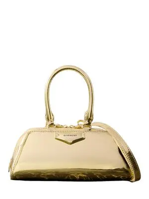 Givenchy Antigona East-west Mini Mirrored-leather Tote - Gold