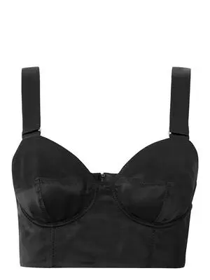 Erdem Silk-satin Bustier Top - Black