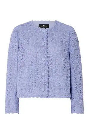 Etro Scalloped Corded Lace Jacket - Blue