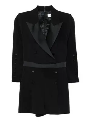Elisabetta Franchi Double-breasted Jumpsuit With Peak Lapels - Black