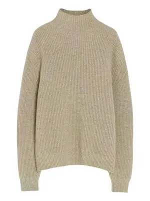 LEMAIRE High-neck Ribbed Sweater - Neutrals