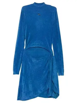 DIESEL® Mock-neck Tie-front Dress - Blue