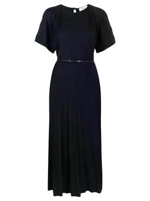 Fabiana Filippi Pleated Belted Midi Dress - Blue