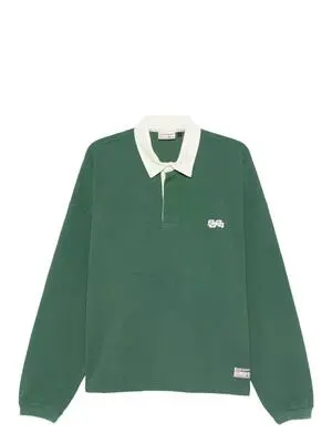 SUMMER GAMES Waffle-textured Long-sleeve Polo Shirt - Green