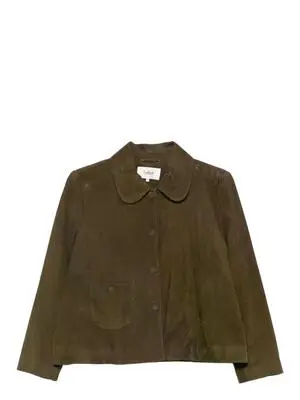 Ba&sh Leather Classic-collar Jacket - Green