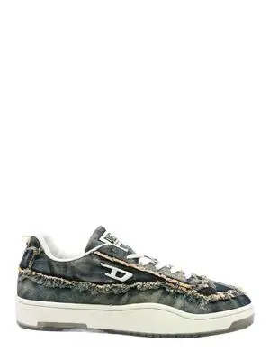 DIESEL® Frayed Denim Low-top Sneakers - Blue