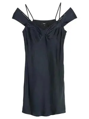 Theory Off-shoulder Draped Mini Dress - Blue