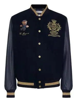 Philipp Plein Embroidered Bear Jacket - Blue