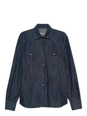 BARBA NAPOLI Chest-pocket Denim Shirt - Blue