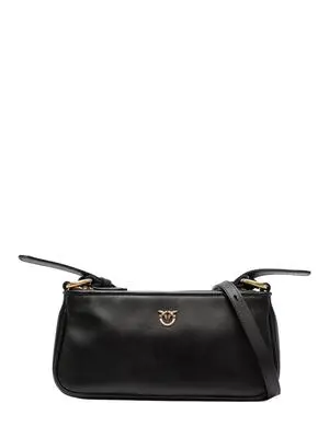 Pinko Leather Shoulder Bag - Black