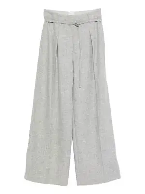 Brunello Cucinelli Pleated Belted Trousers - Grey