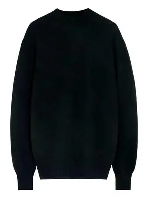 LEMAIRE Mock Neck Trim Sweater - Black